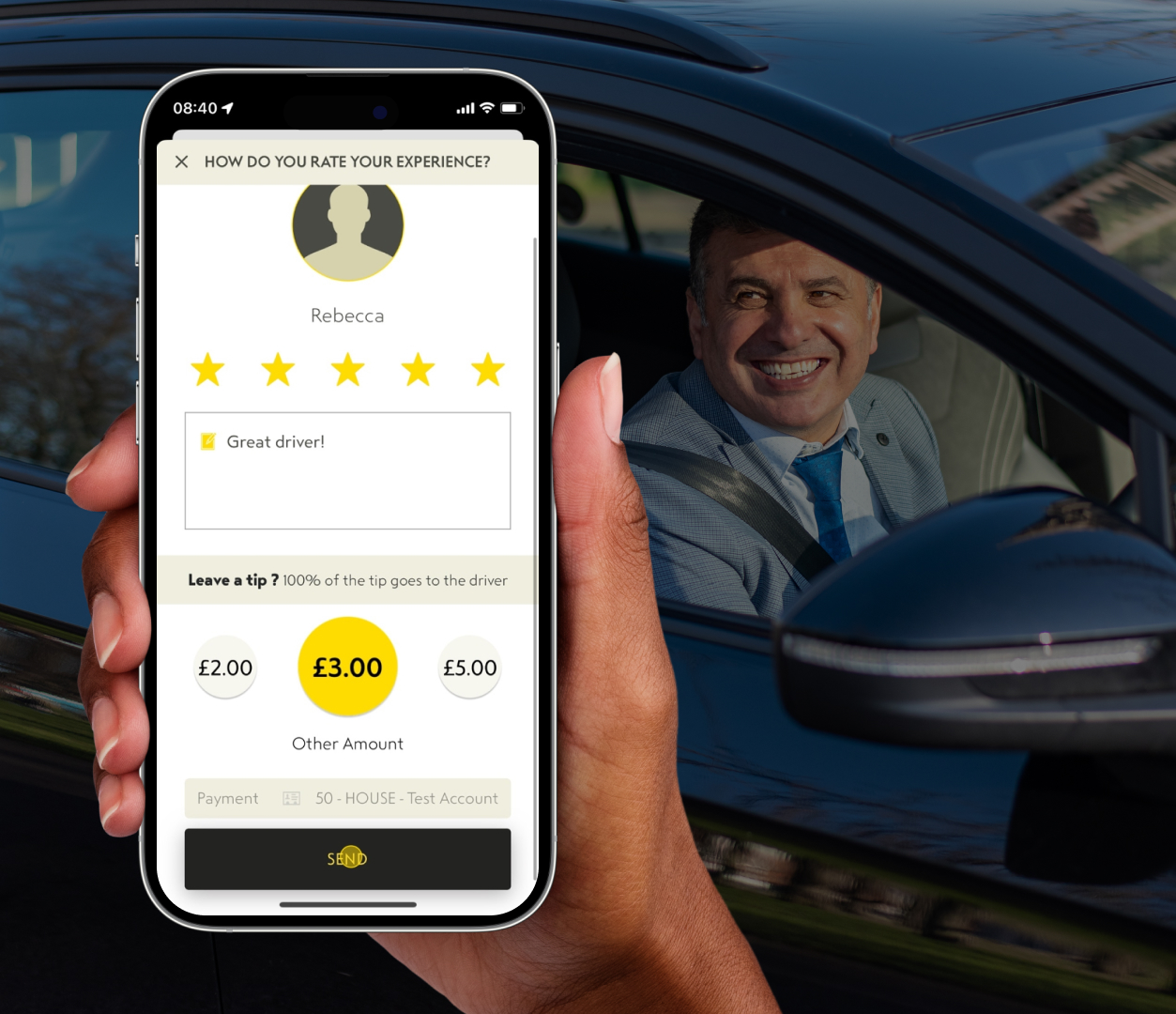 In-App Tipping | Step-by-Step Guide | Addison Lee